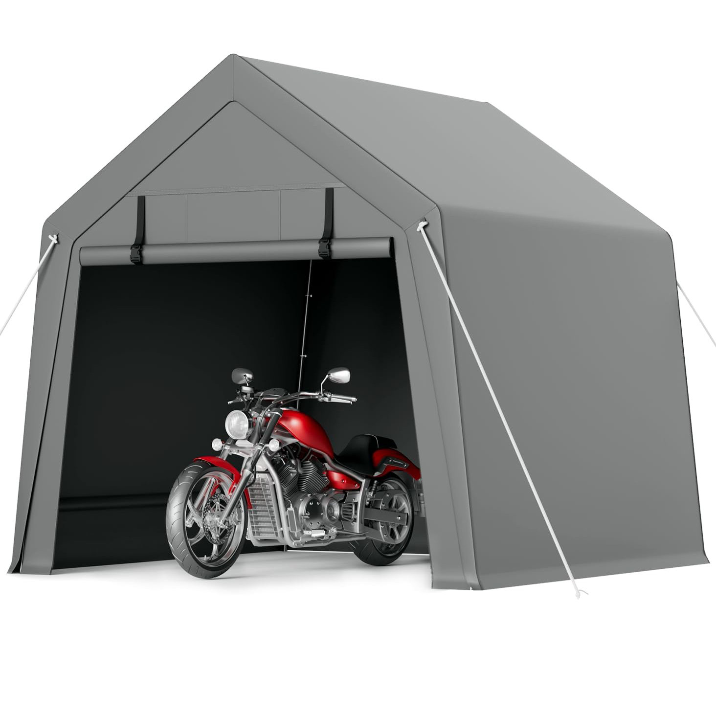 Yuan Home Carport Storage Shed, Portable Garage With Roll-Up Zipper ...