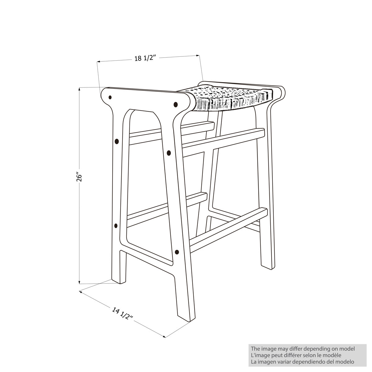 South Side Living Agave Wood Outdoor Stool | Wayfair