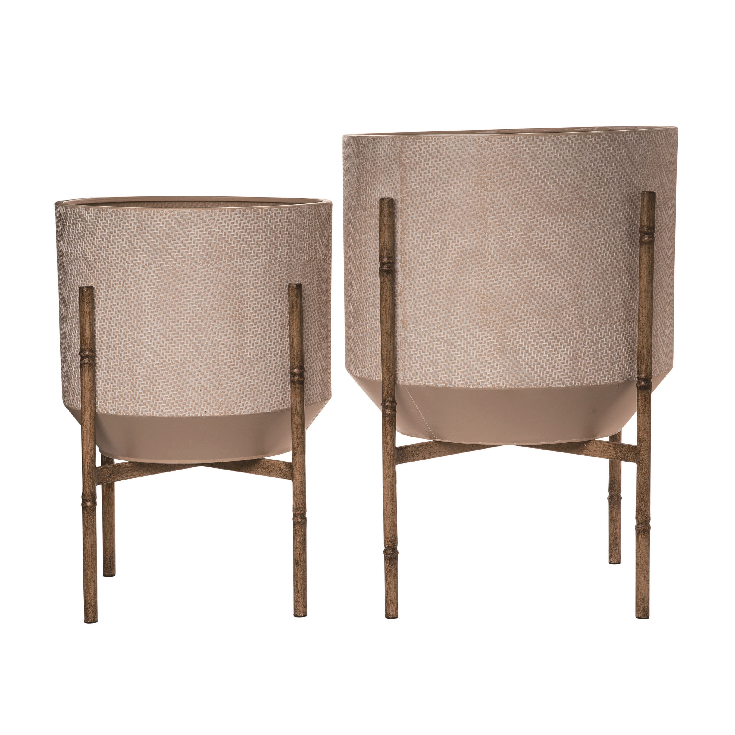 Bay Isle Home™ Hellam 2 Piece Metal Everyday Pot Planter Set | Wayfair