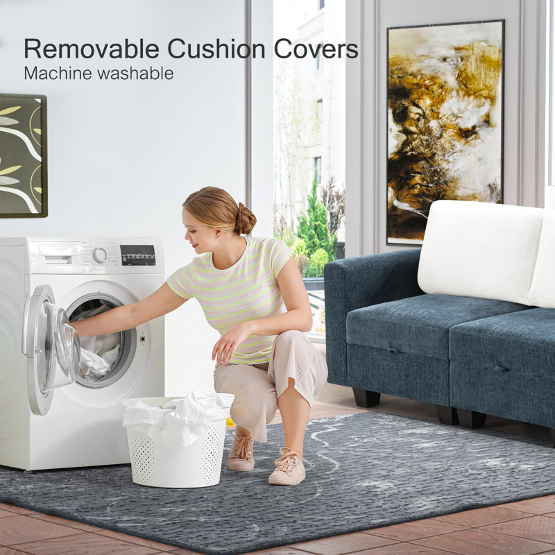 Ebern Designs Jerud Square Arm Modular Loveseat | Wayfair