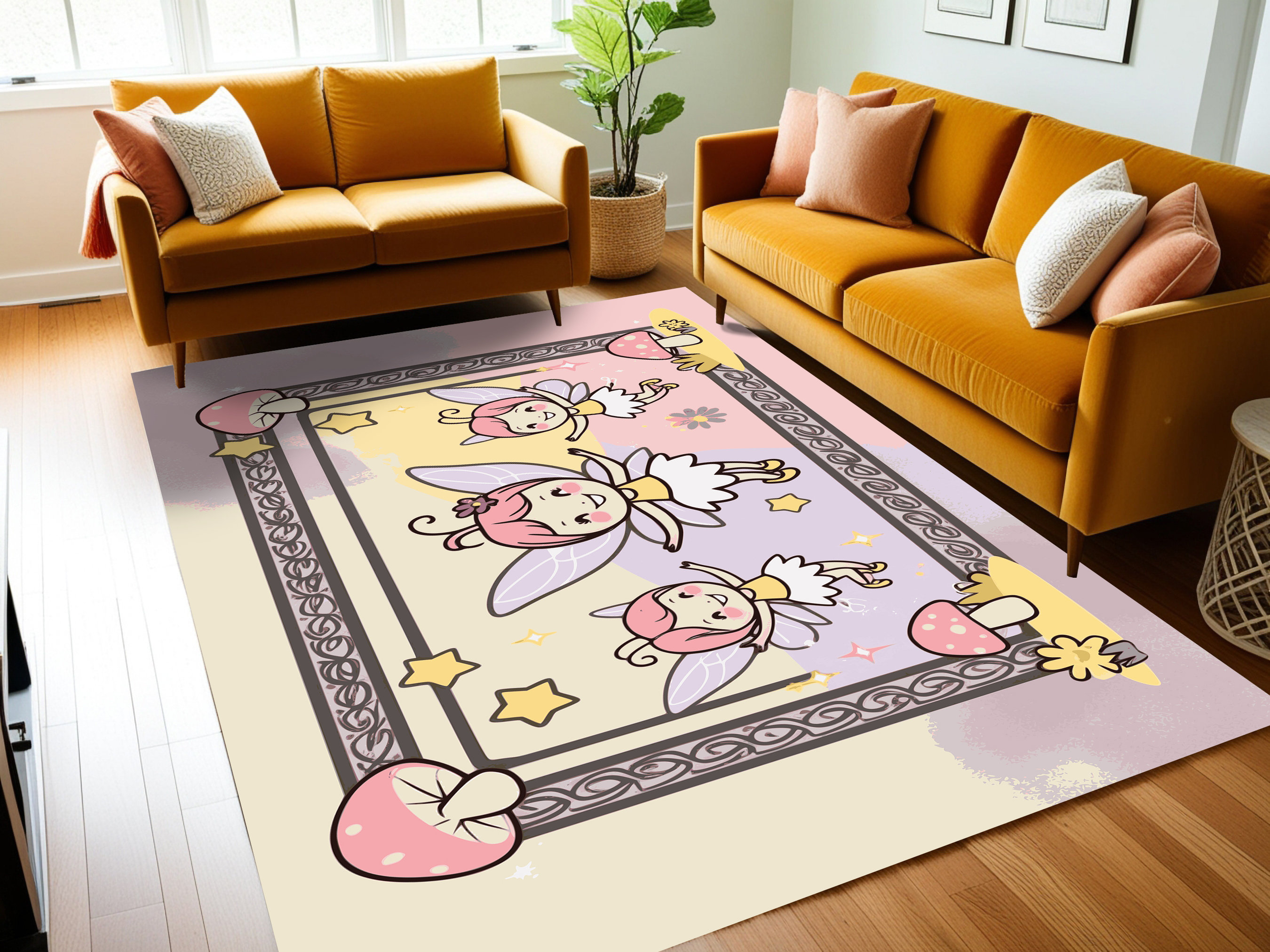 Zoomie Kids Washable Fairy Tale Fantasy Rug | Wayfair