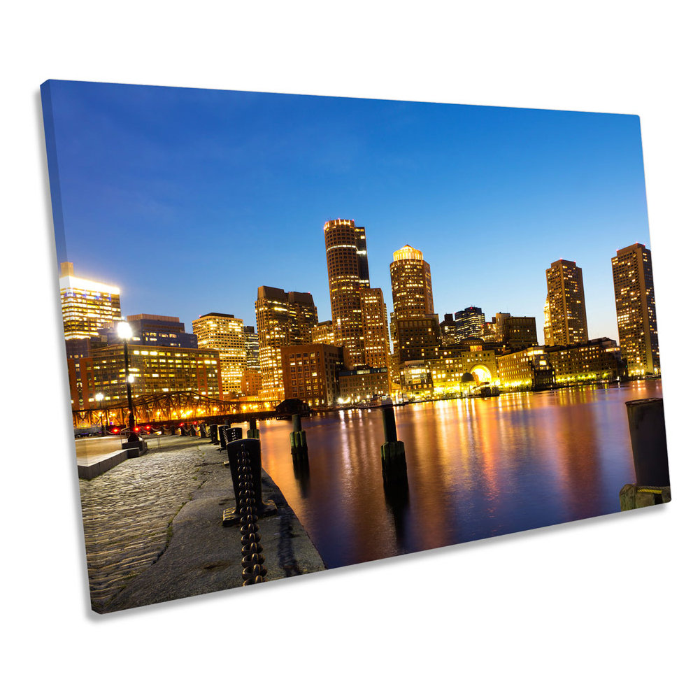 Ebern Designs Boston Harbour Massachusetts CANVAS WALL ART Print ...