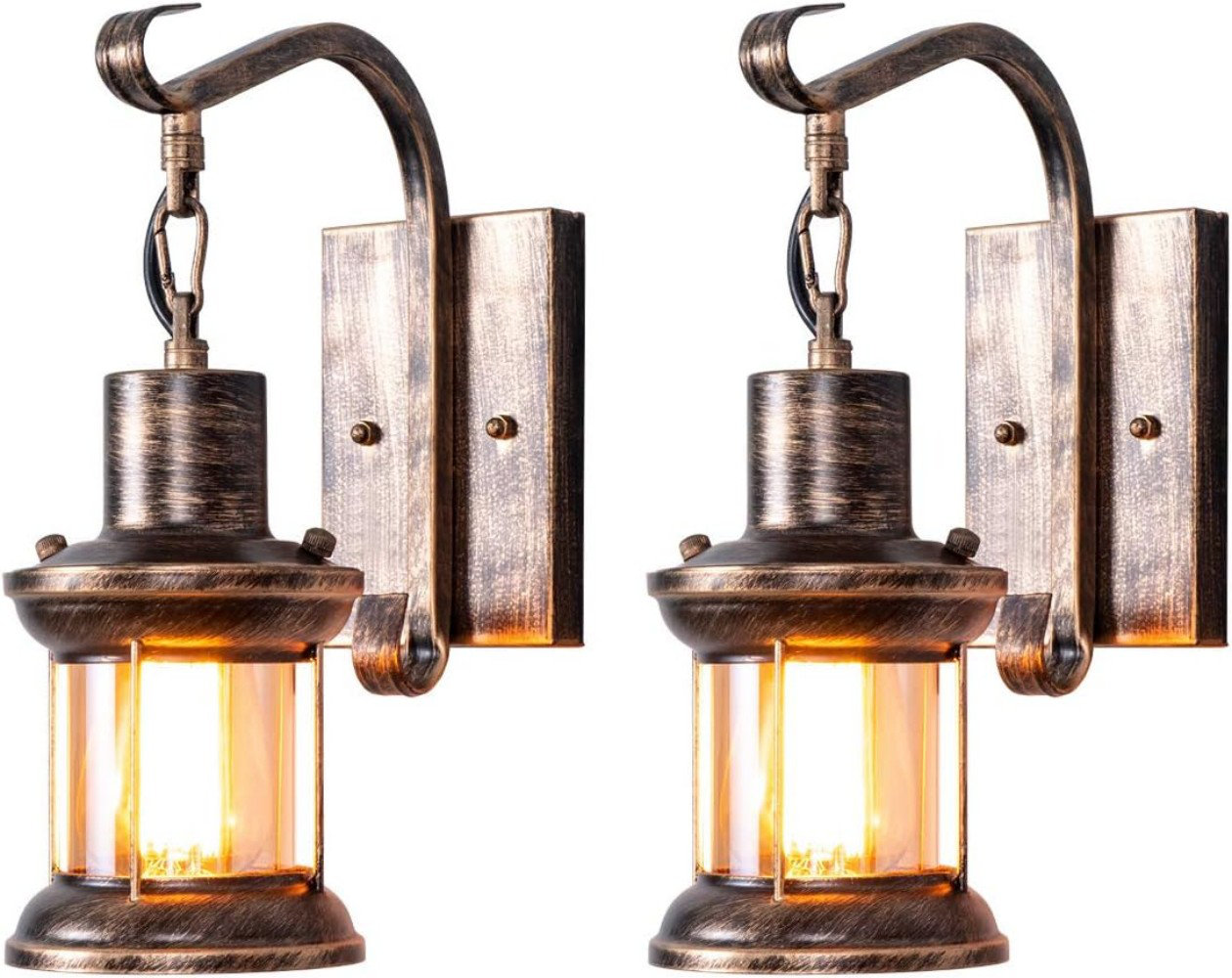 One Allium Way® Rustic Wall Light Fixtures, Oil Rubbed Bronze Finish ...
