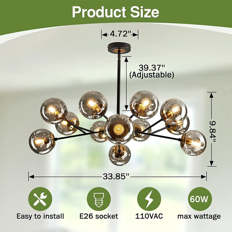 Brayden Studio® Bexton 12 - Light Sputnik Modern Linear Chandelier ...