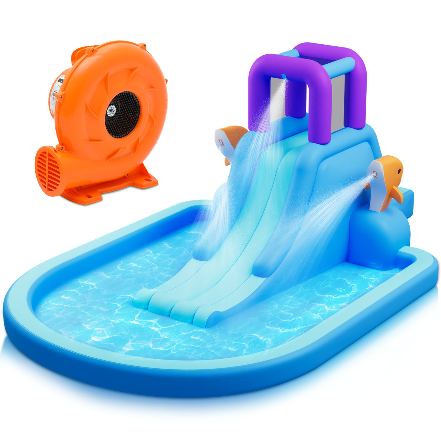 Bring Home Furniture 9' x 15' Inflatable Water Slide with Air Blower ...
