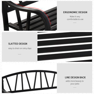 Red Barrel Studio® Jaciyah Metal Outdoor Bench & Reviews | Wayfair