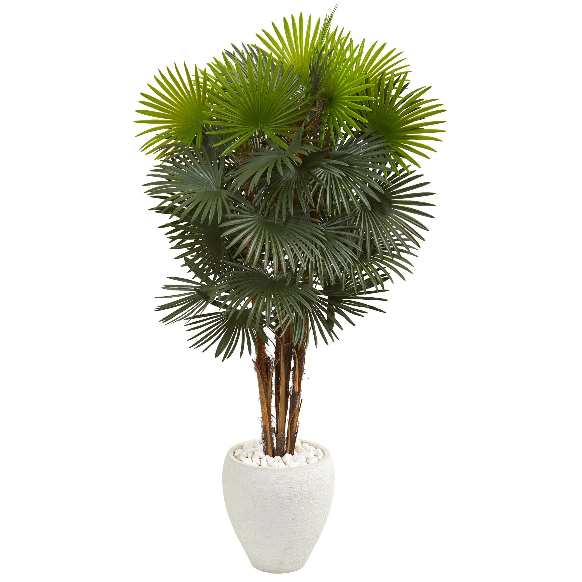 Bayou Breeze Fan Artificial Palm Tree in Planter | Wayfair