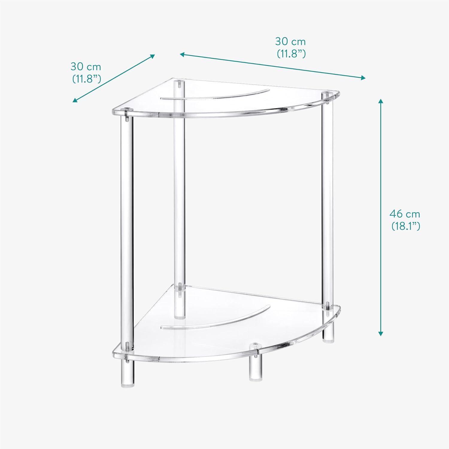 Ivy Bronx Corner Shower Foot Rest & Seating - Clear Acrylic Bench ...