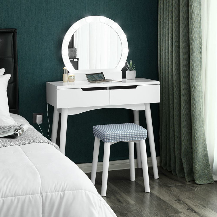 Isabelline Tybalt Dressing Table with Mirror | Wayfair.co.uk