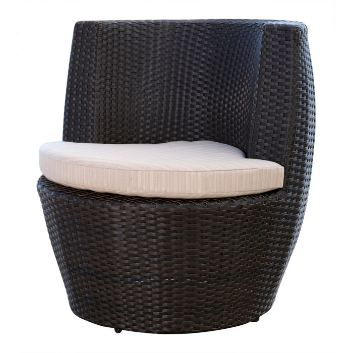 Brayden Studio® Landers Wicker Outdoor Armless Lounge Chair & Reviews ...