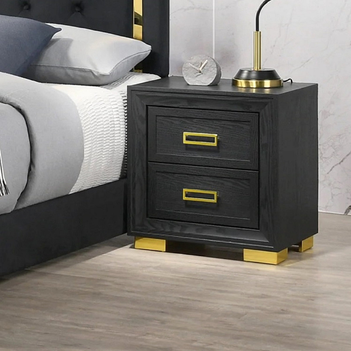 Latitude Run® 1Pc Modern Glam Style 2-Drawer Nightstand Hardware ...
