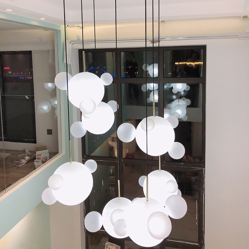 Ivy Bronx 1-light Led Unique Bubble Design Pure White Frosted Globe ...