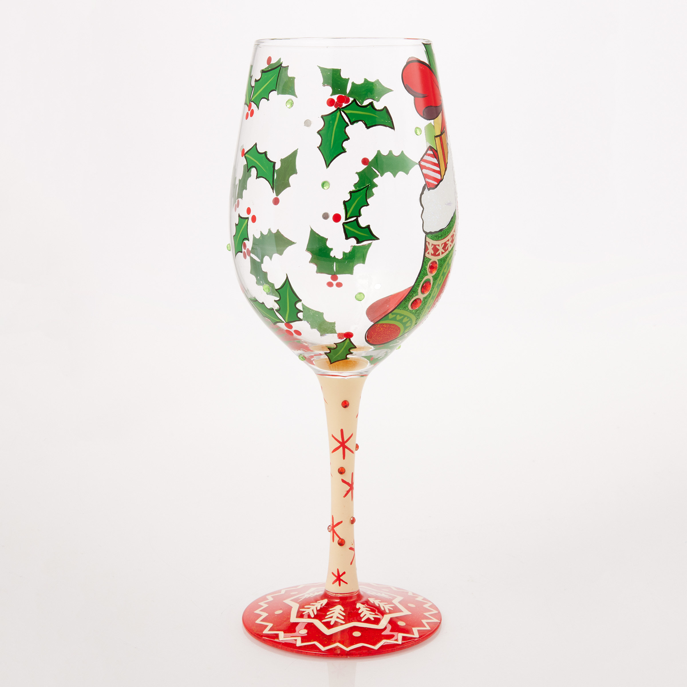 enesco Lolita Wine Glass Stockings with Care | Wayfair