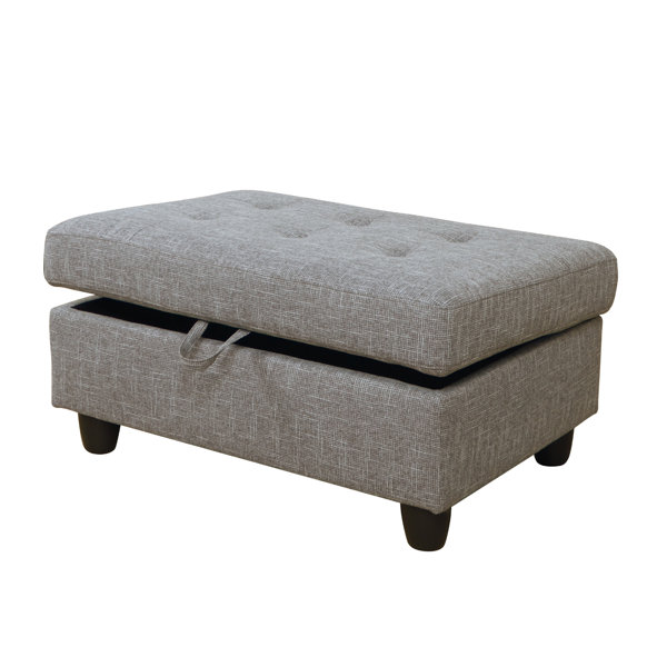 Hokku Designs Yeates 35'' Wide Tufted Rectangle Ottoman with Storage ...