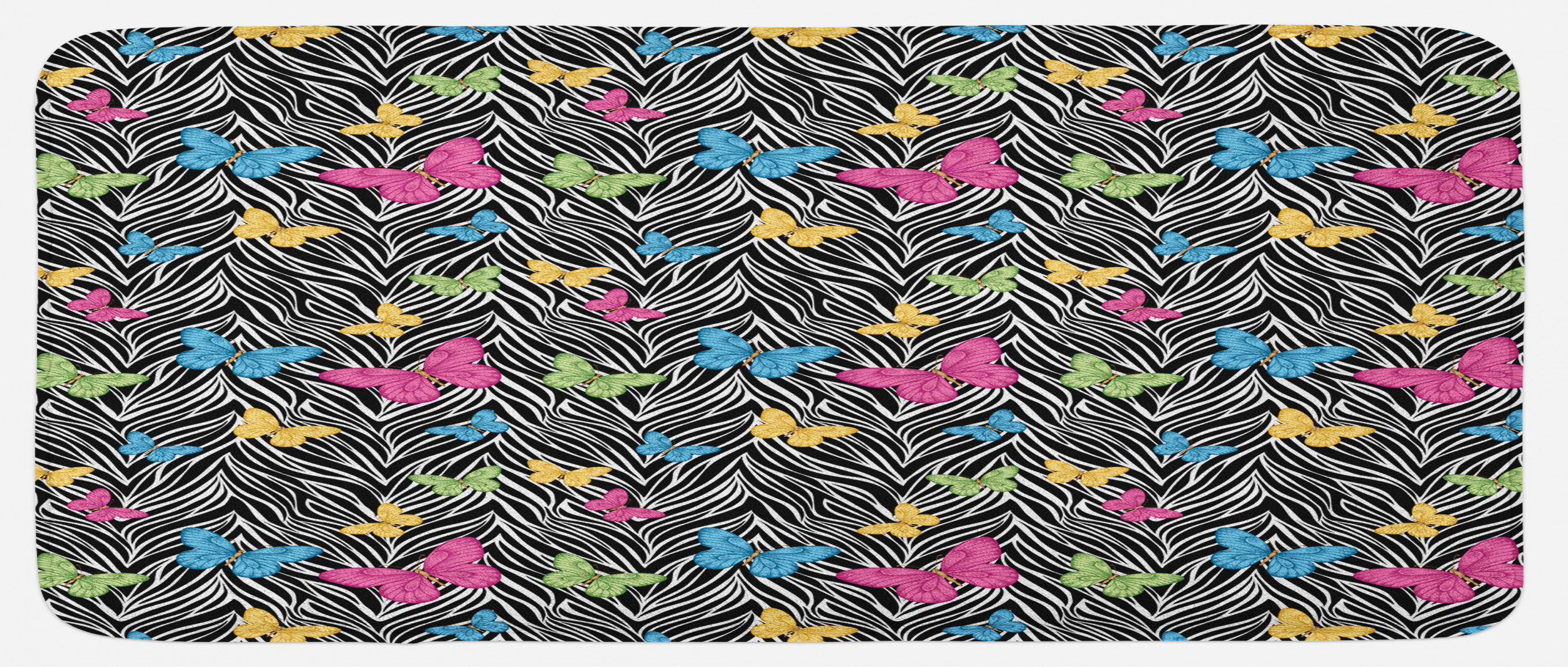East Urban Home Zebra Print Kitchen Mat | Wayfair