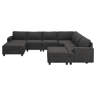 Wade Logan® Anureet Modular U-Shaped Sectional with Storage Ottoman ...