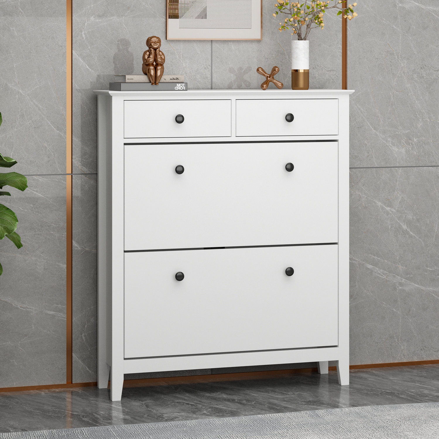 Red Barrel Studio® 16 Pair Shoe Storage Cabinet & Reviews | Wayfair
