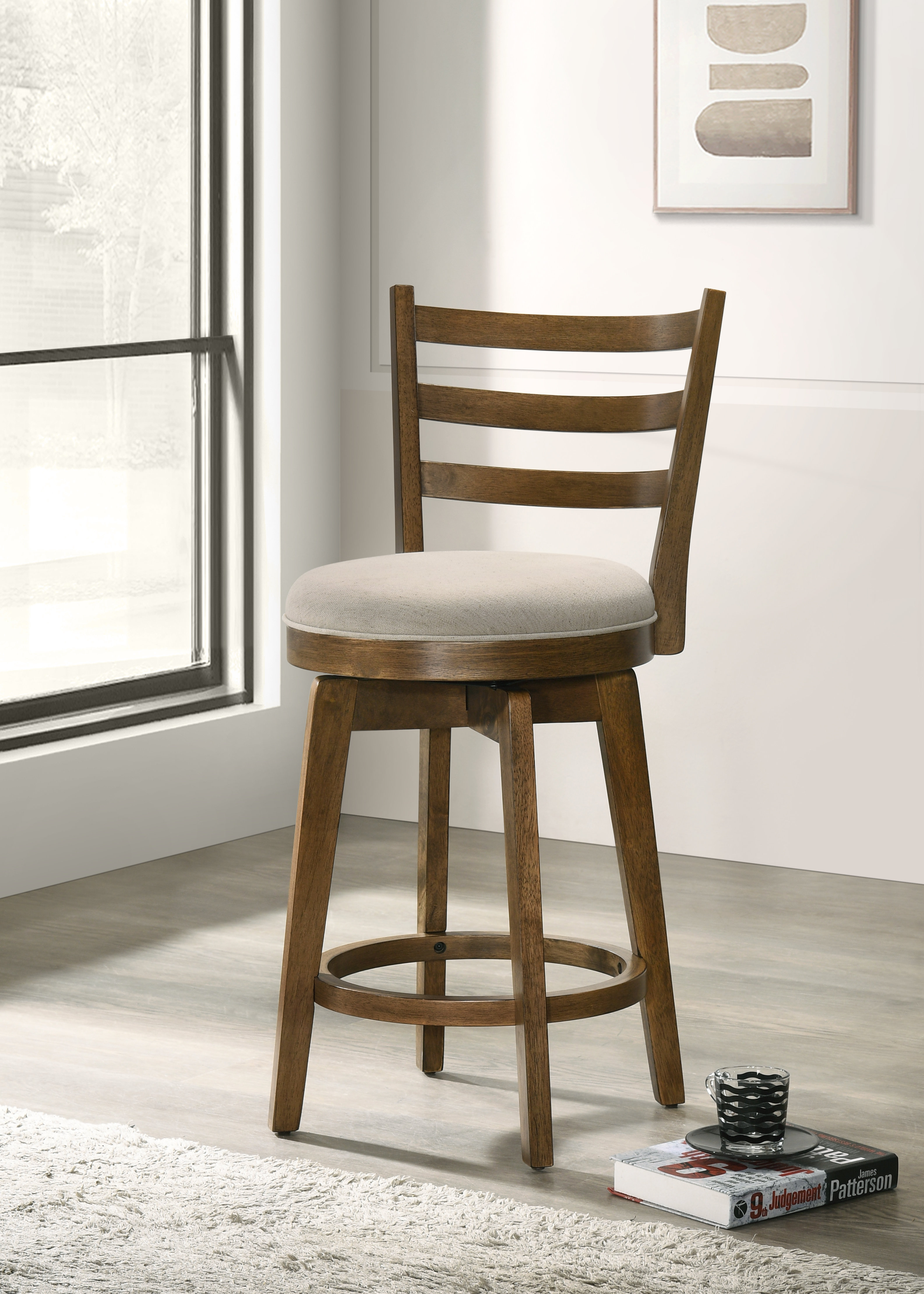 Winston Porter Chalus Swivel Counter Stool Counter Height Barstool ...