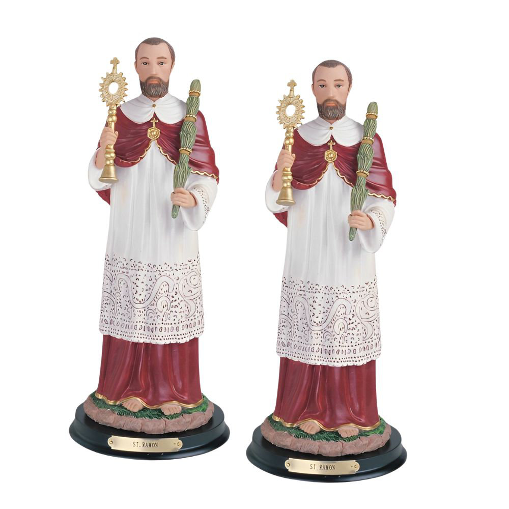 World Menagerie "2-PC Set" ICE ARMOR 12"H Saint Ramon Statue Raymond ...