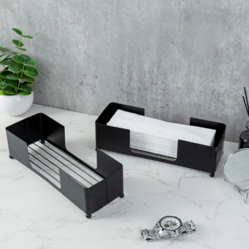 Latitude Run® 2 Piece Black Folded Paper Hand Towel Holder & Reviews ...