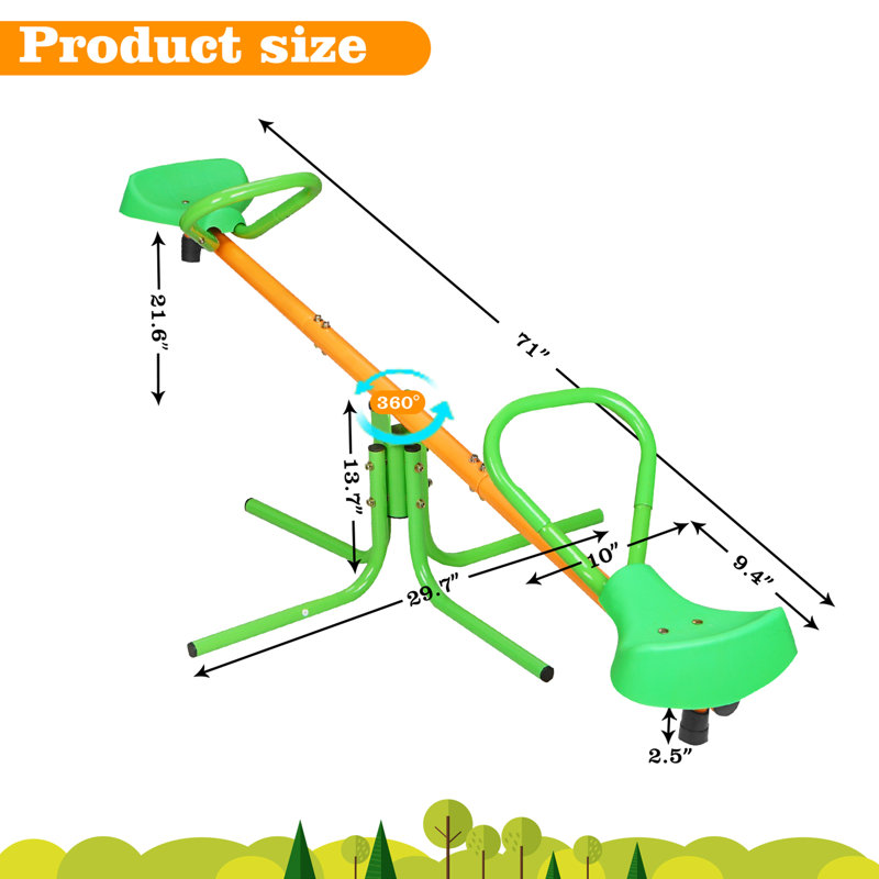 Arlmont & Co. Outdoor Rotating Seesaw 2 Persons 360 Degrees Rotation ...
