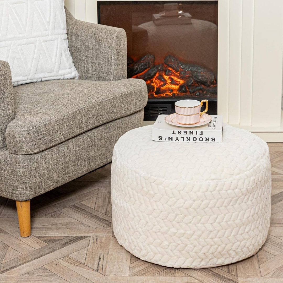 Ebern Designs Stuffed Pouf Ottoman Pouf For Living Room Bedroom Floor ...