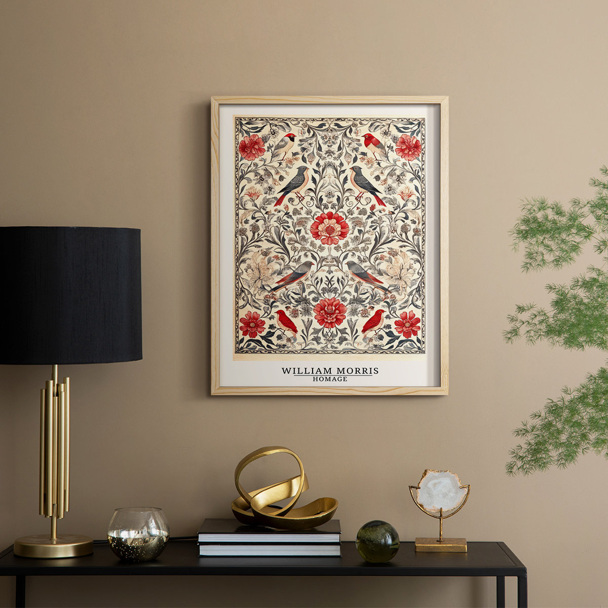 Astoria Grand WM MORRIS Series CCCX Framed Print - Solid Wood | Wayfair