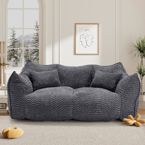 Trule Compressed Sofa, Two-Seat Bean Bag Sofa With Pillows And Armrests ...