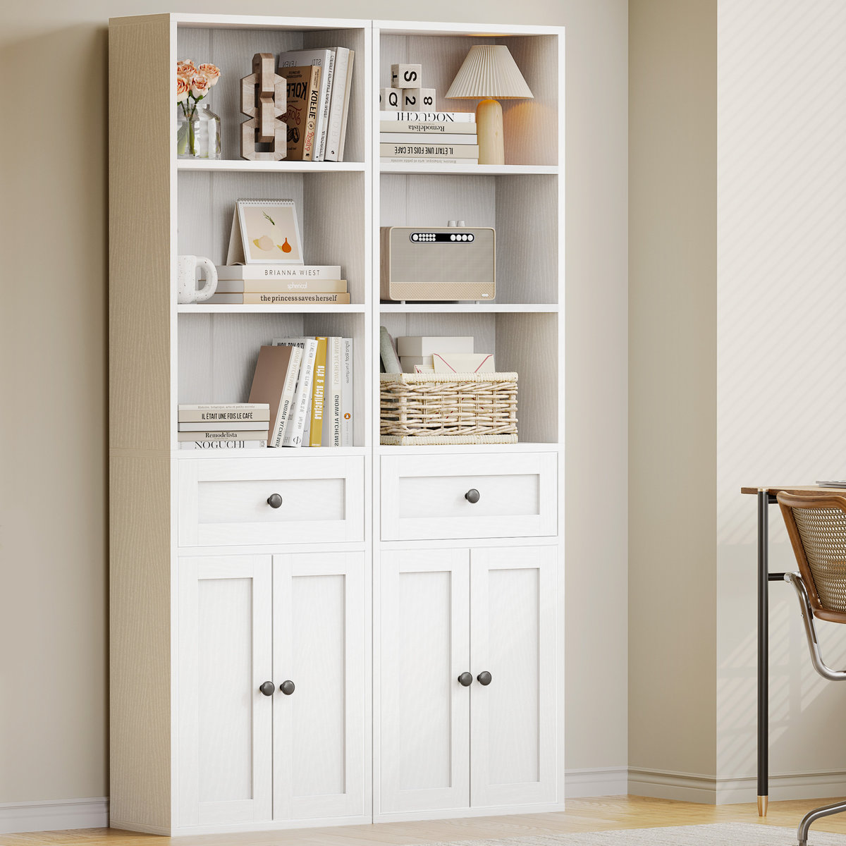 Millwood Pines Display Bookcase With 3-tier Shelves, Storage Bookshelf ...