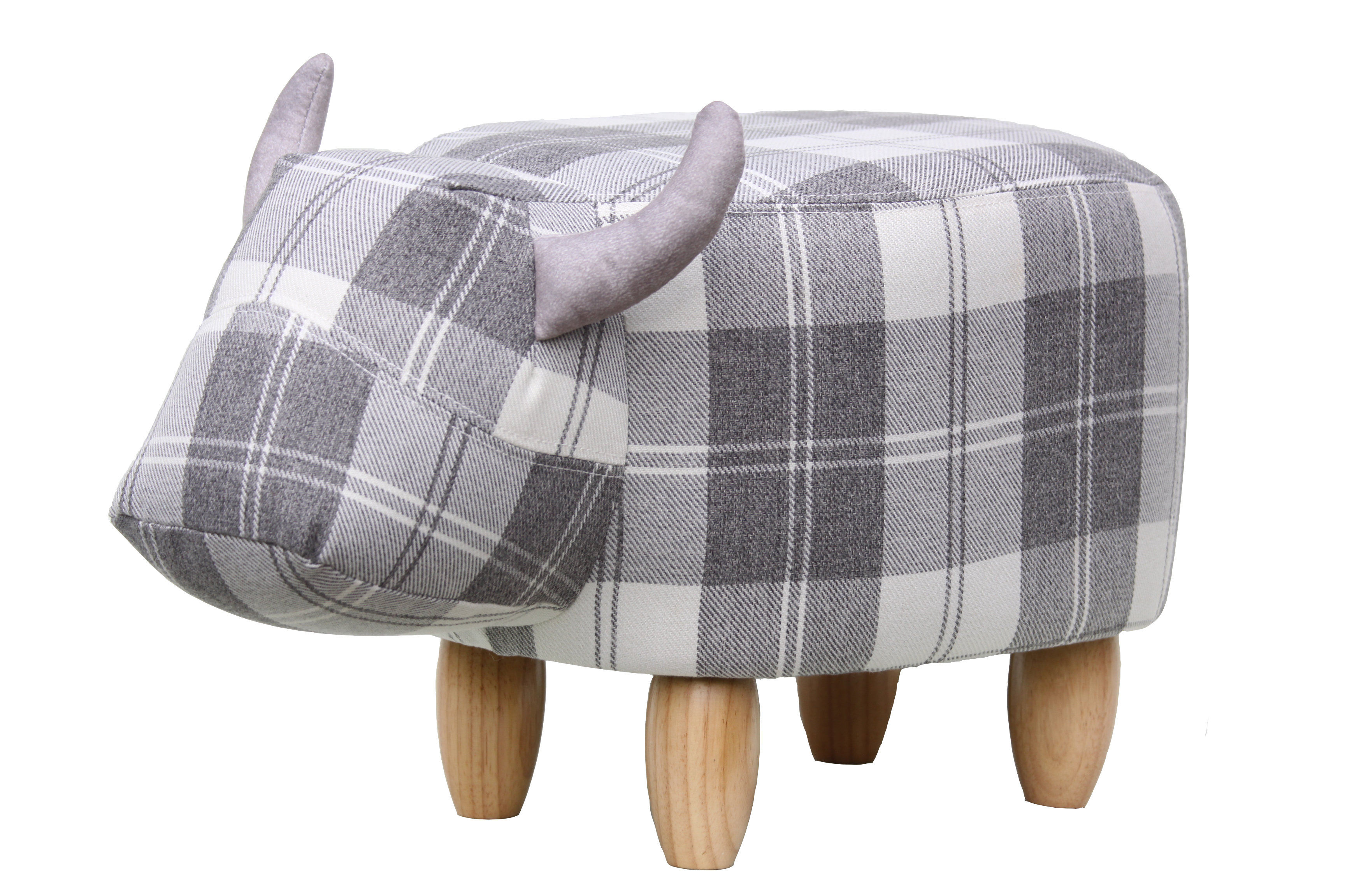 Gardeco Tartan Cow Footstool with wooden legs & Reviews | Wayfair.co.uk