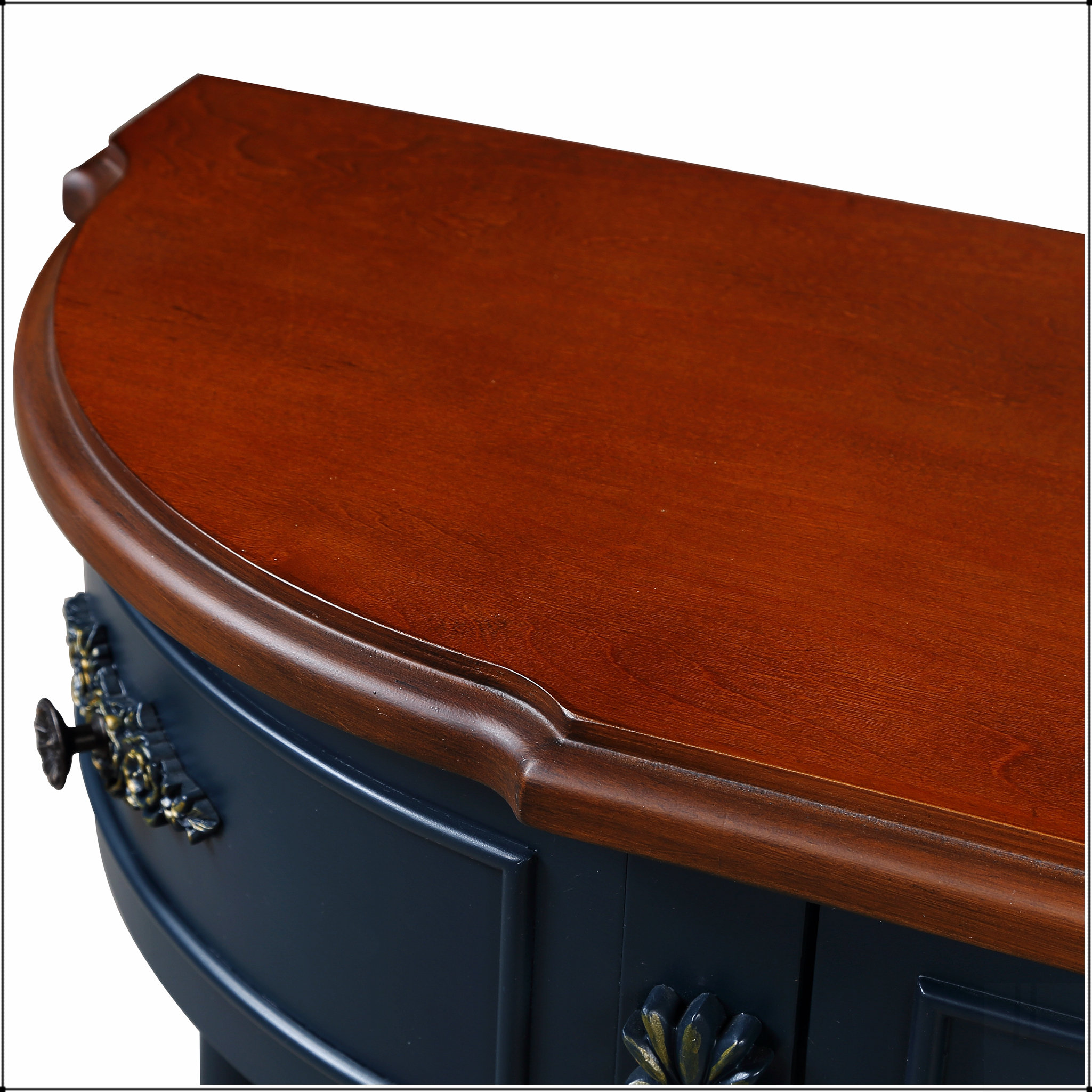 Alcott Hill® Retro Curved Wood Console Table, 52 inch Circular Half ...