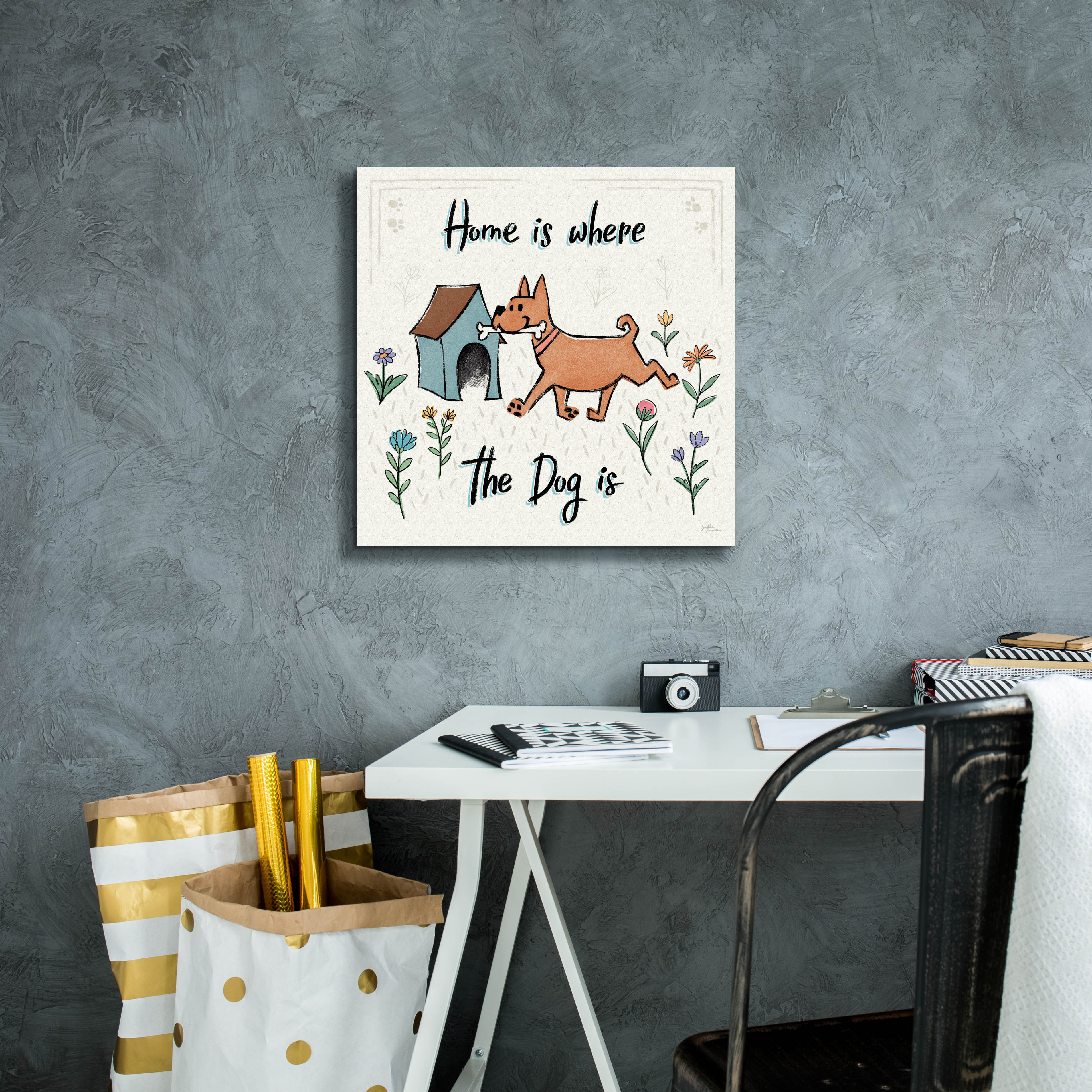 Winston Porter 'Dogs In The Garden 5' by Janelle Penner Canvas Wall Art ...