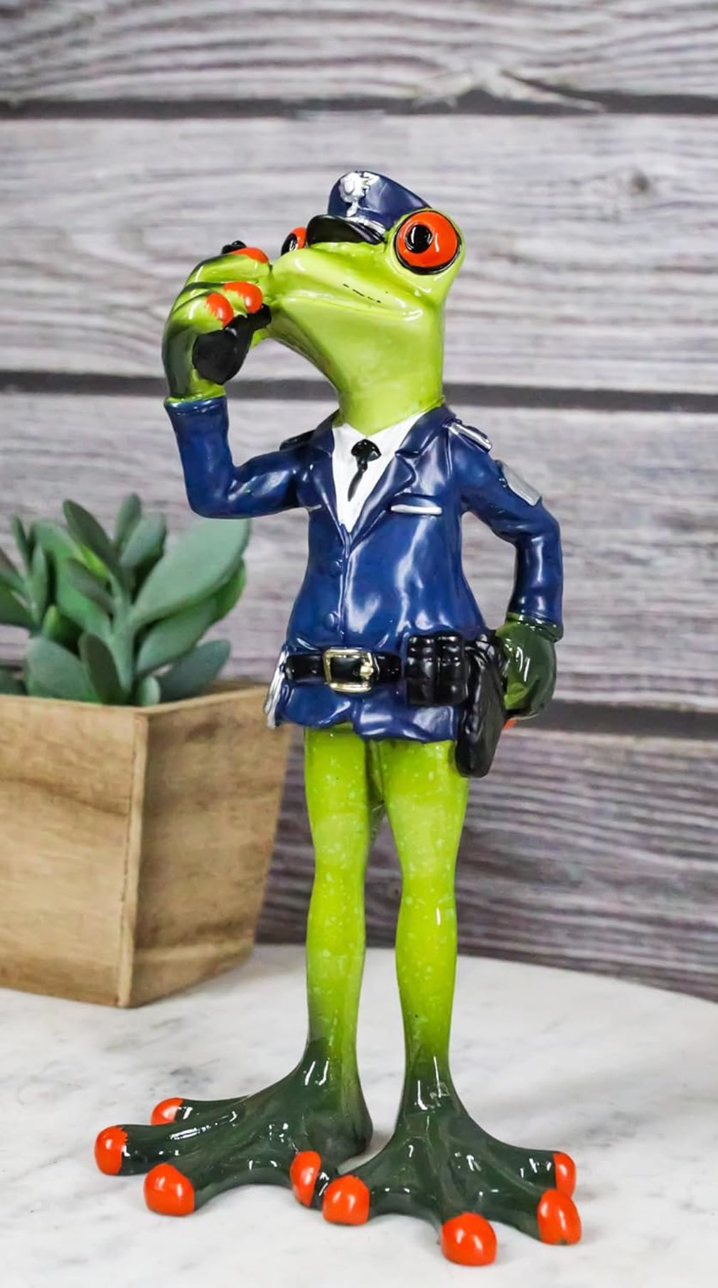 Trinx Toad In Police Officer Frog Holding Radio Reporting For Duty ...