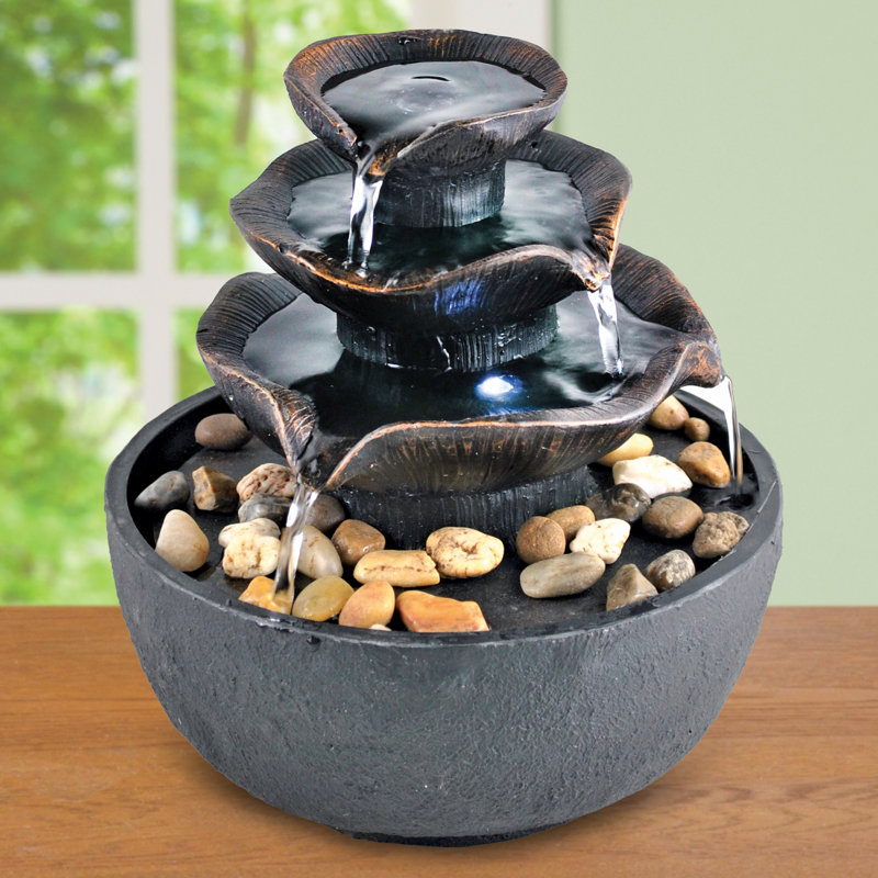 Winston Porter LED Lighted Cascading Serenity Water Fountain | Wayfair