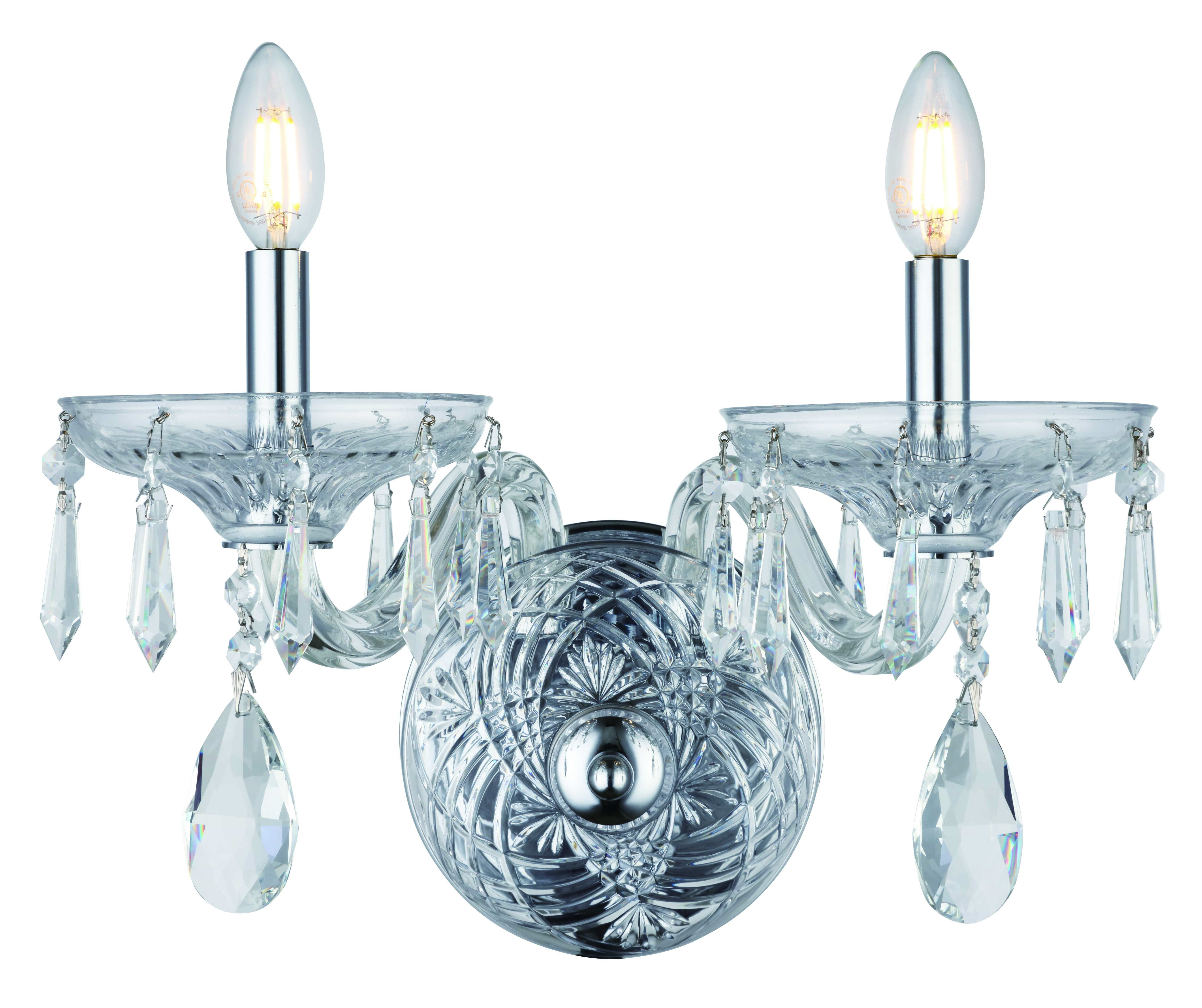 Rosdorf Park Deeanna 2-Light Candle Wall Light | Wayfair