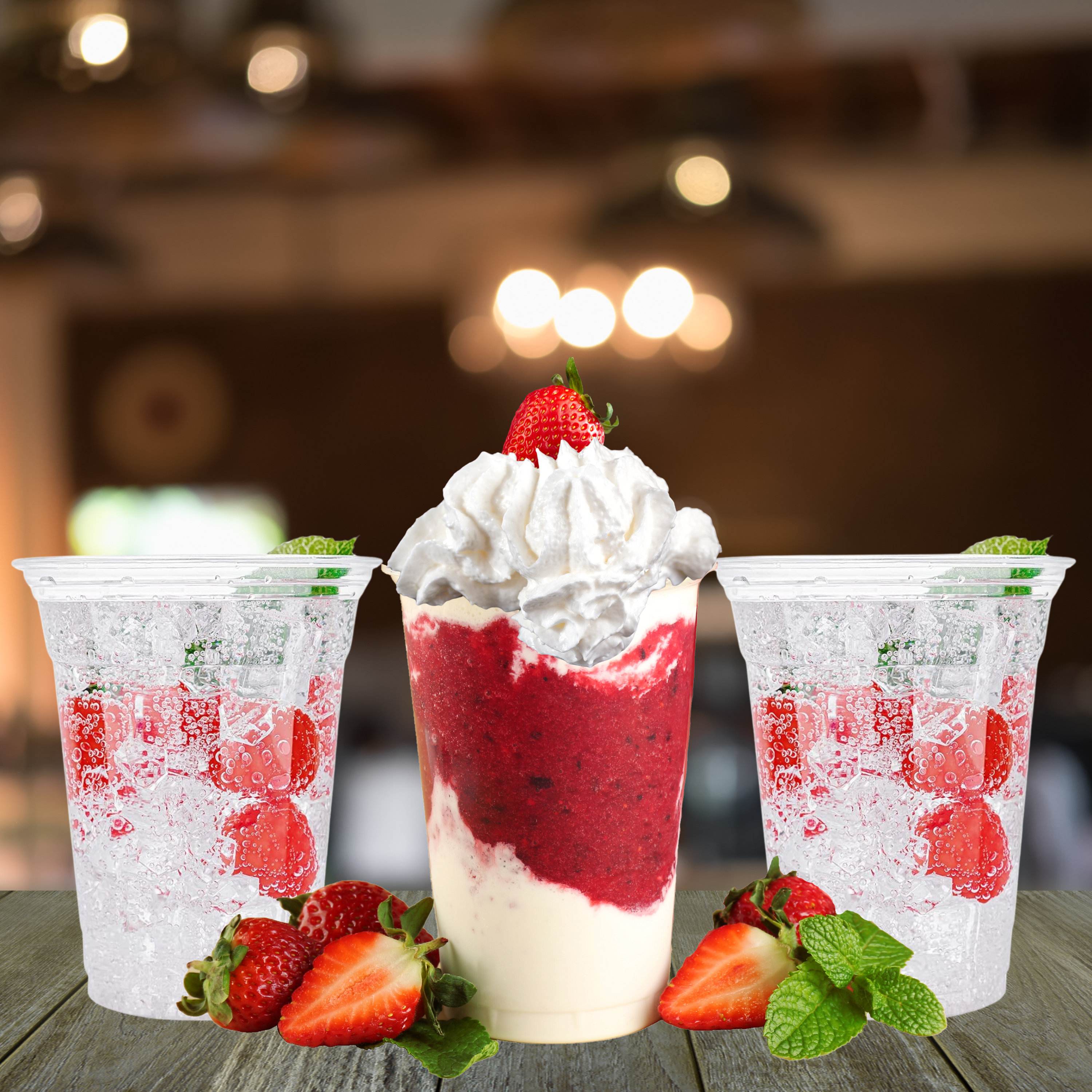 Greener Settings 50-Pack - 16 oz Clear PLA Compostable Cold Drink Cups ...