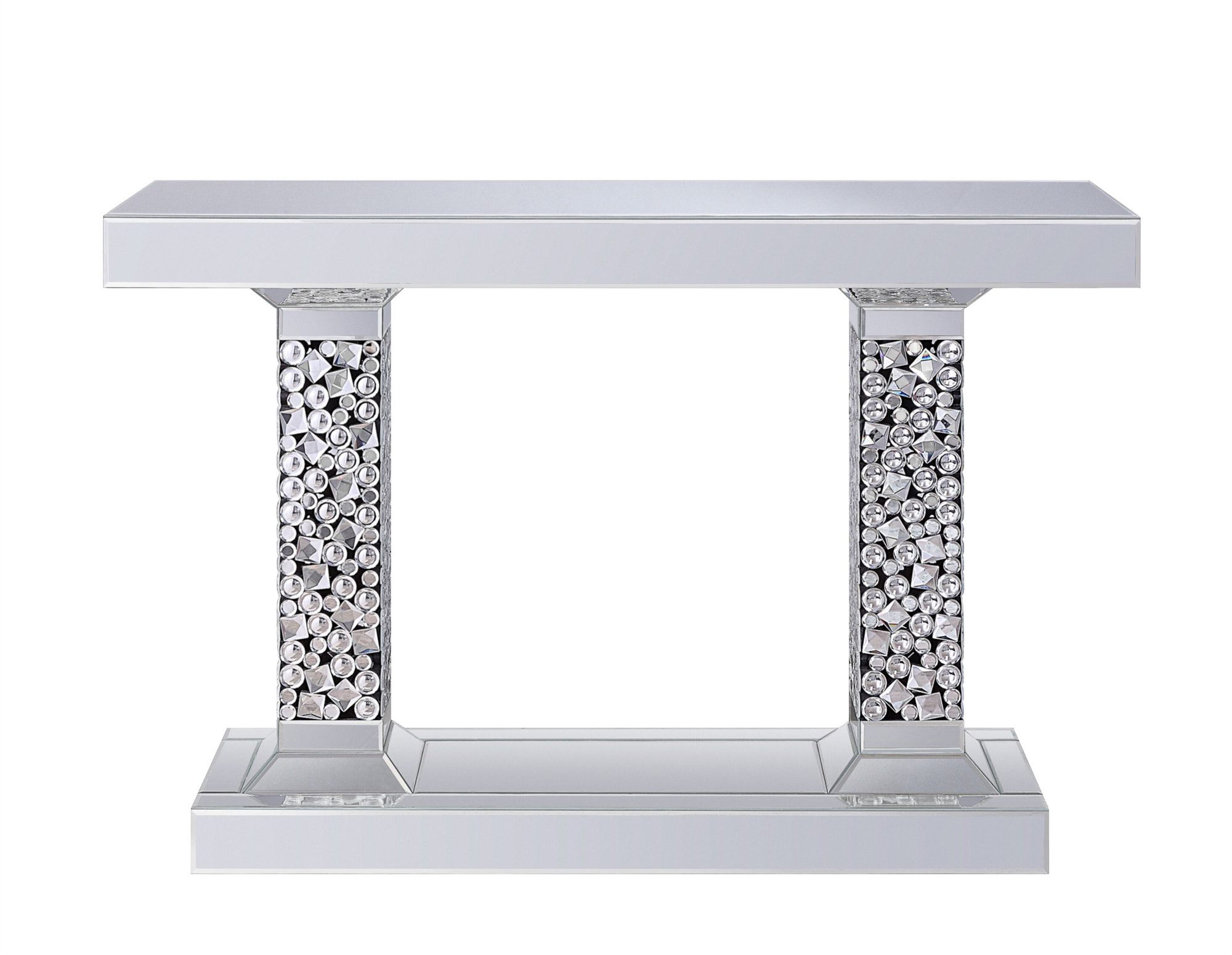 Wrought Studio Lachina Glam Mirrored & Faux Gems Console Table ...