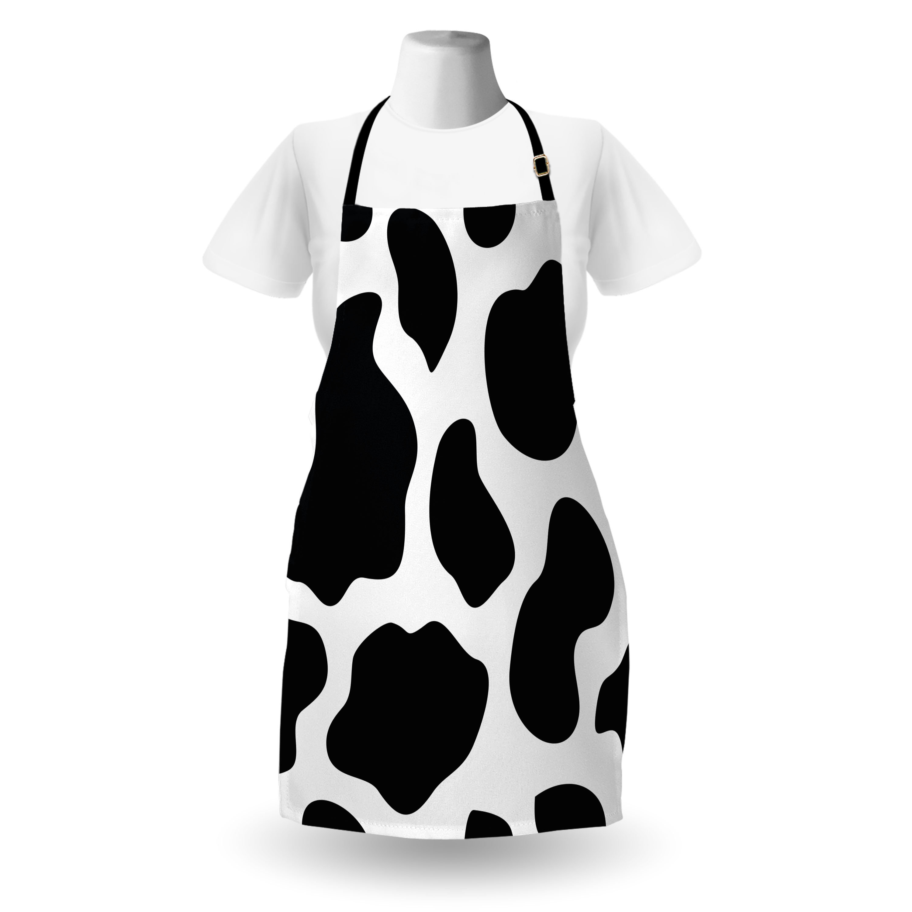 East Urban Home Cow Print Apron, Cooking Gardening, Adult Size, Black ...