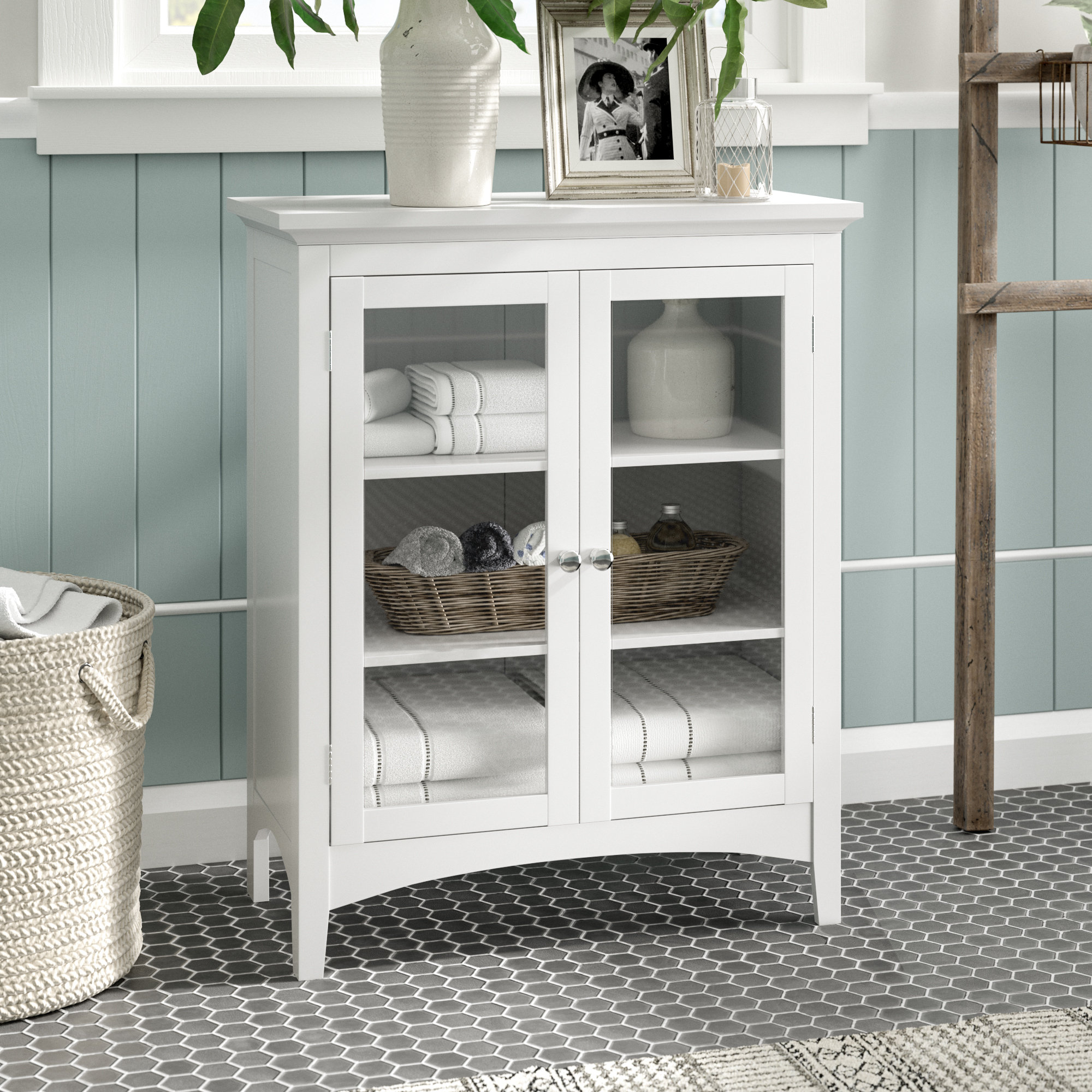 Highland Dunes Allare Freestanding Two-Door Accent Floor Storage ...