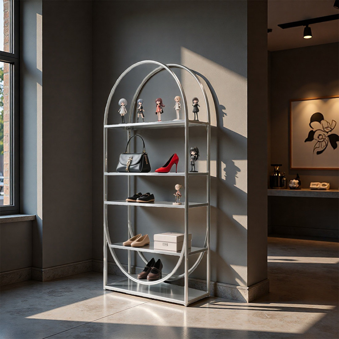 Wrought Studio™ Futuristic Metal Display Shelf | Wayfair