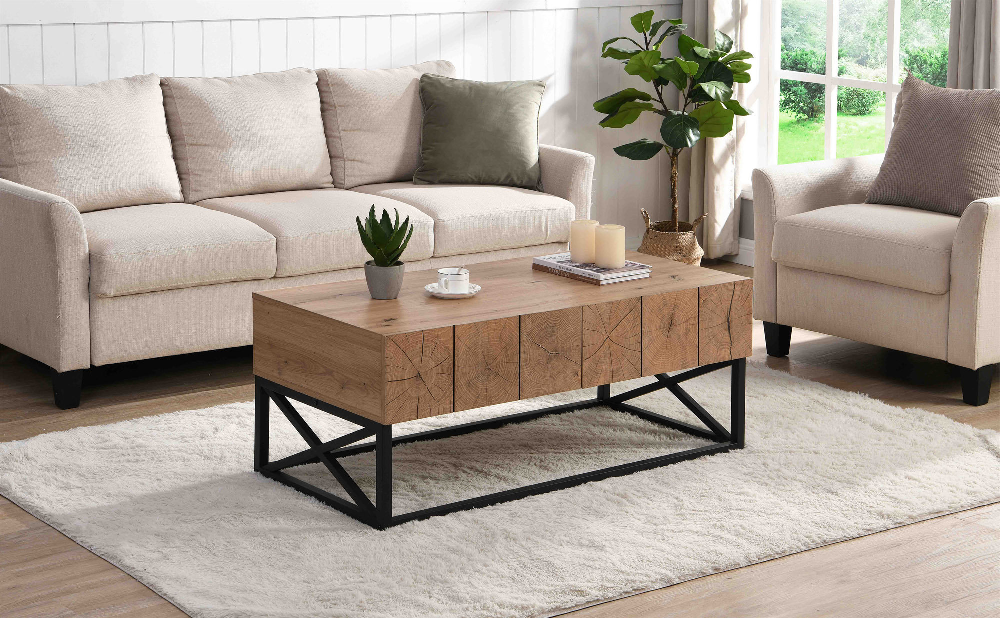 Winston Porter Coffee Table With Two Drawers, Coffee Table | Wayfair