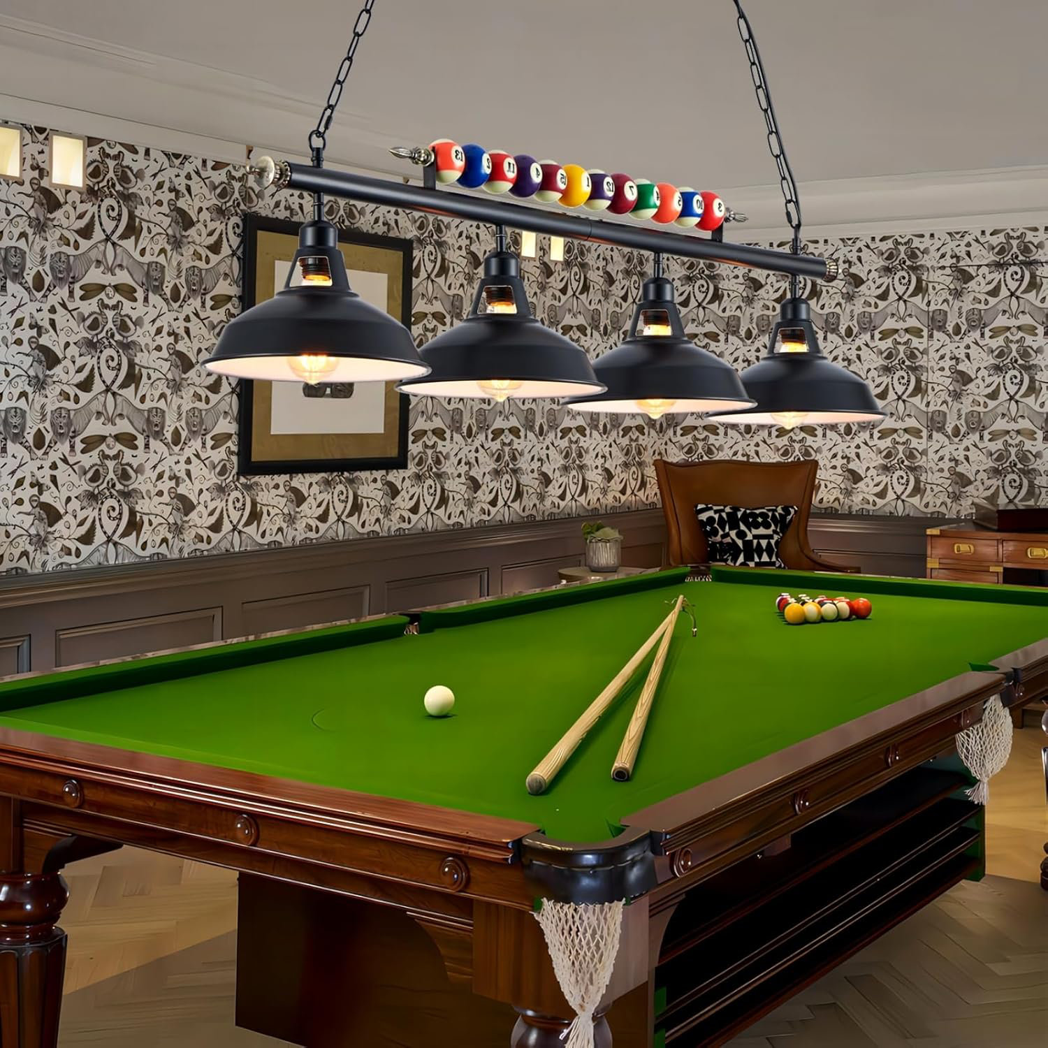 Gracie Oaks 4-Light Billiard Pool Table Lighting Fixture - Durable ...