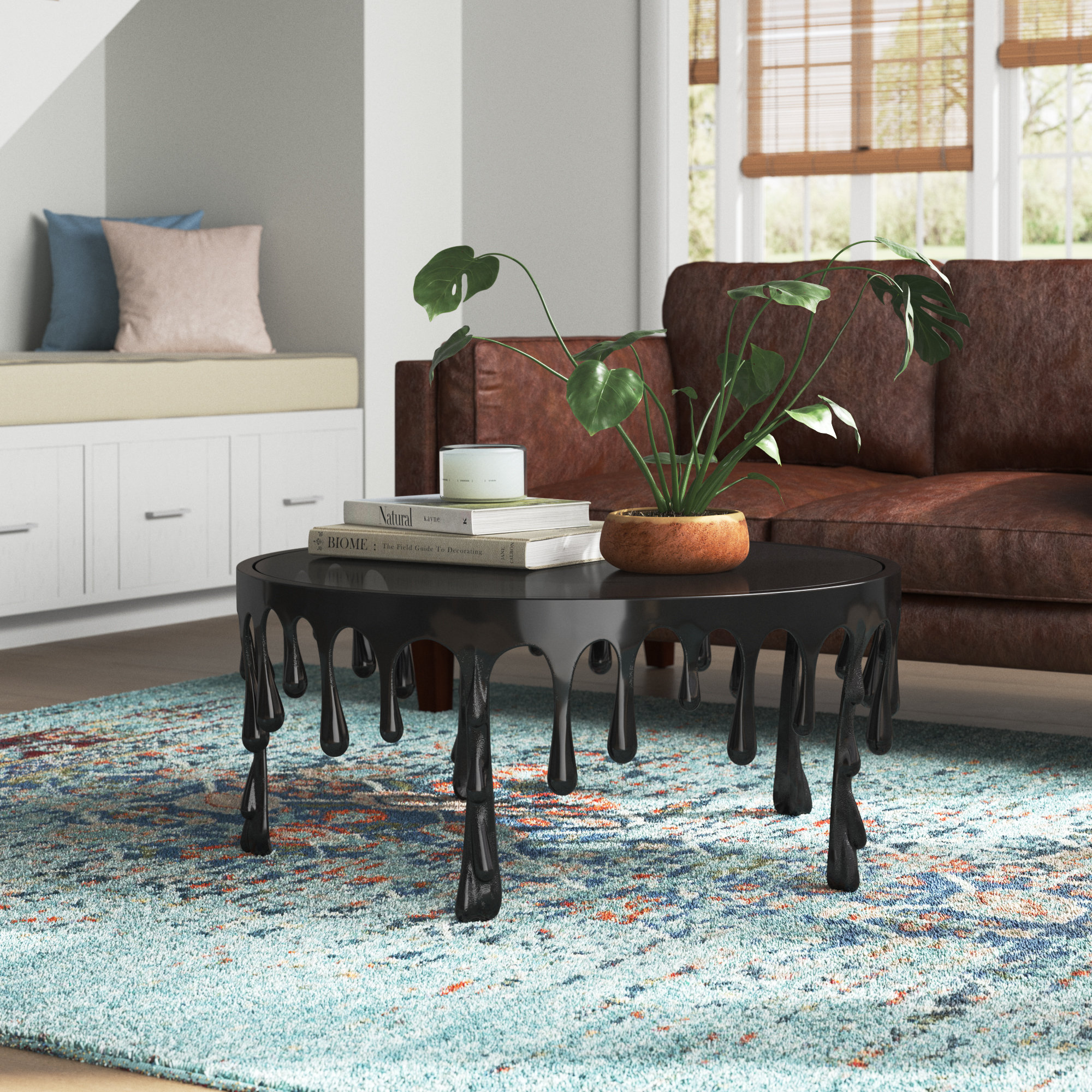 Langley Street® Aluminum Metal Drip Living Room Coffee Table with ...