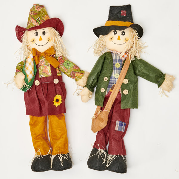 The Holiday Aisle® 24" Standing Fall Harvest Scarecrow With Sack Or ...