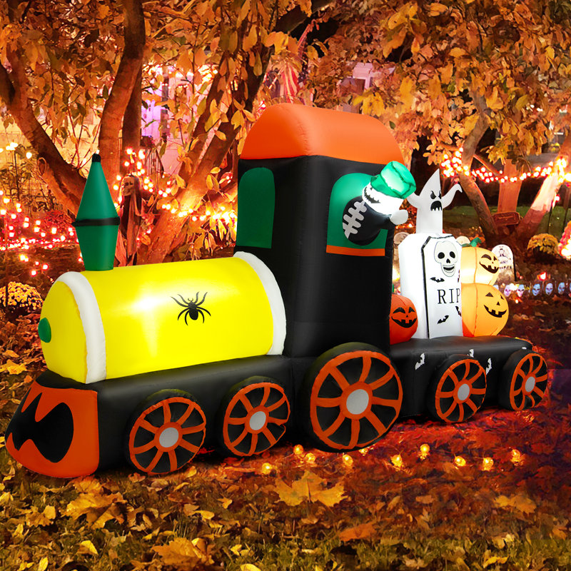The Holiday Aisle® 8'' Long Inflatable Halloween Train Blow Up ...
