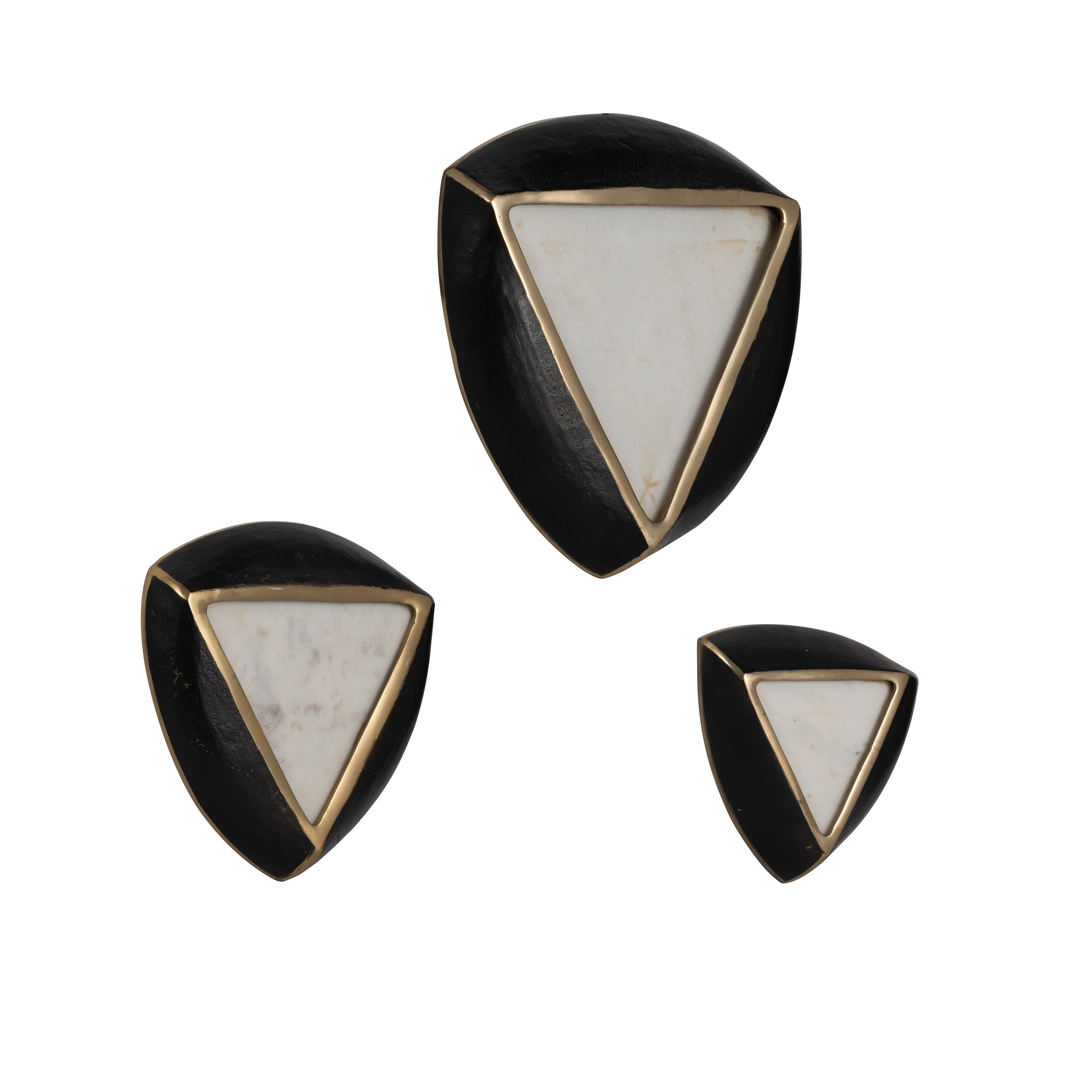 Brayden Studio® 3-Piece 8/11/14" Dayton Triangle Wall Decor, Aluminum ...