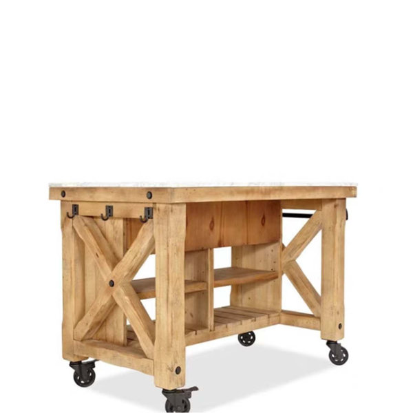 Hart Enjoy life Movable solid wood slab island platform | Wayfair