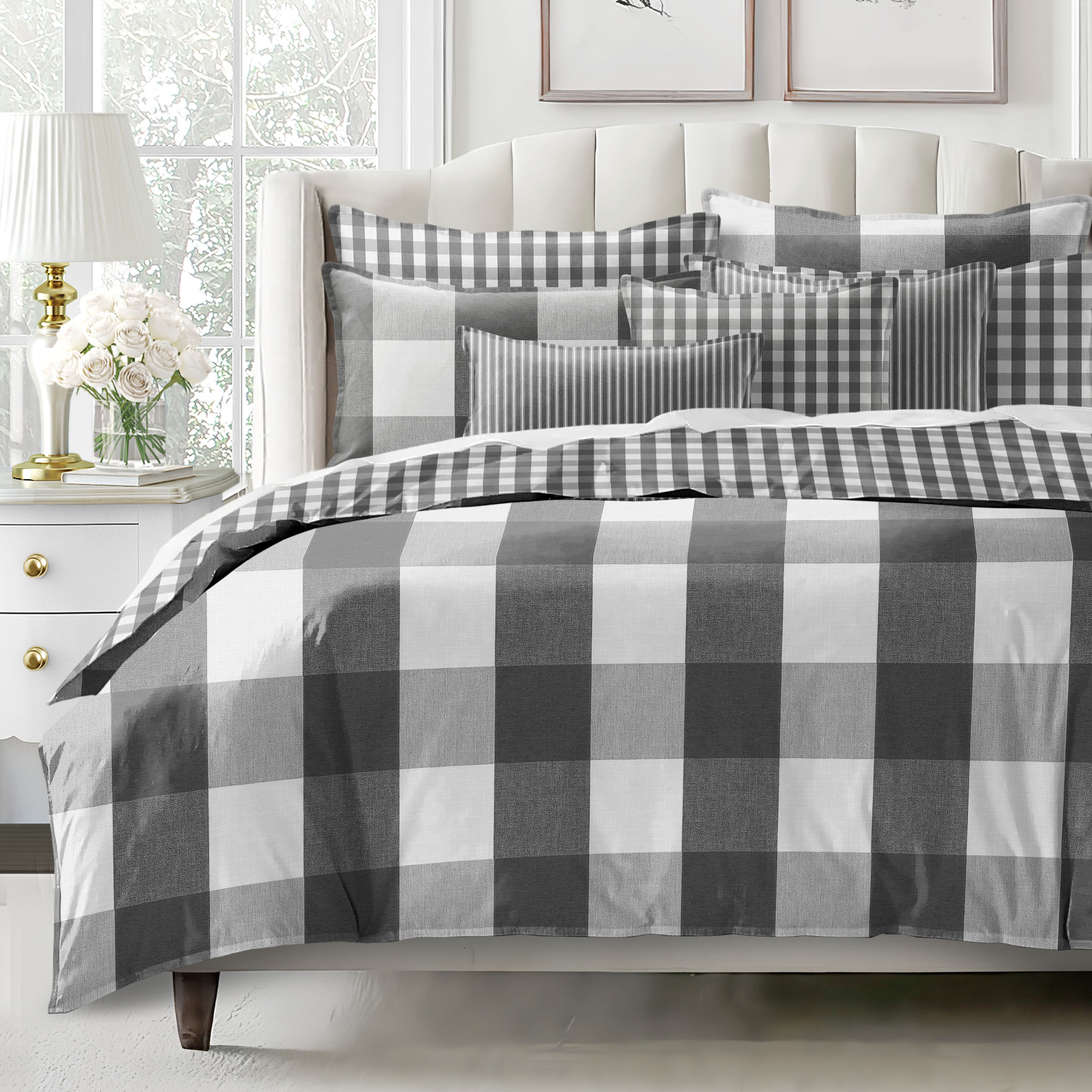 6ix Tailors Fine Linens Walker Buffalo & Check Comforter 8 Piece ...