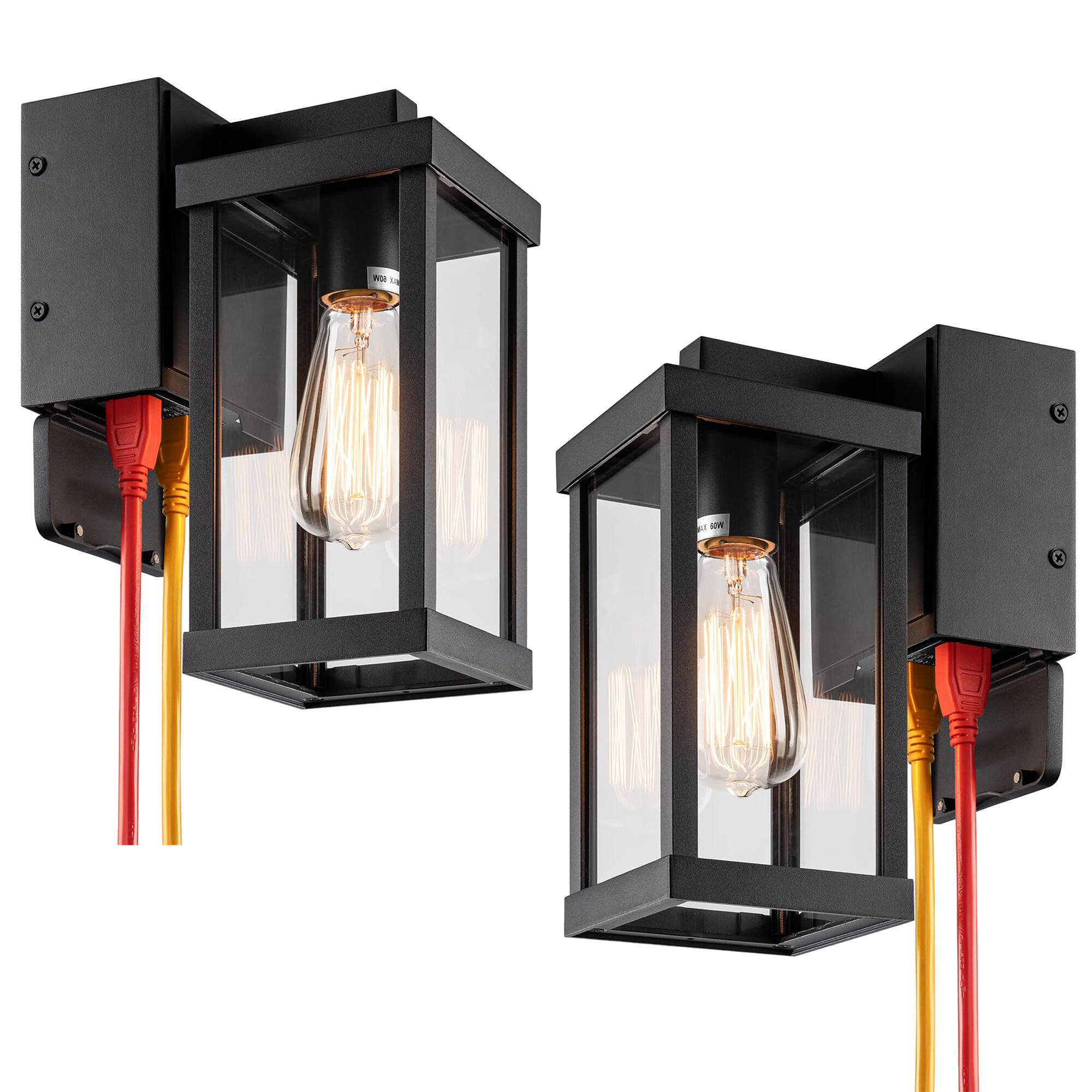 17 Stories 2-Pack 11" Classic Outdoor Wall Sconce Featuring a Built-in ...