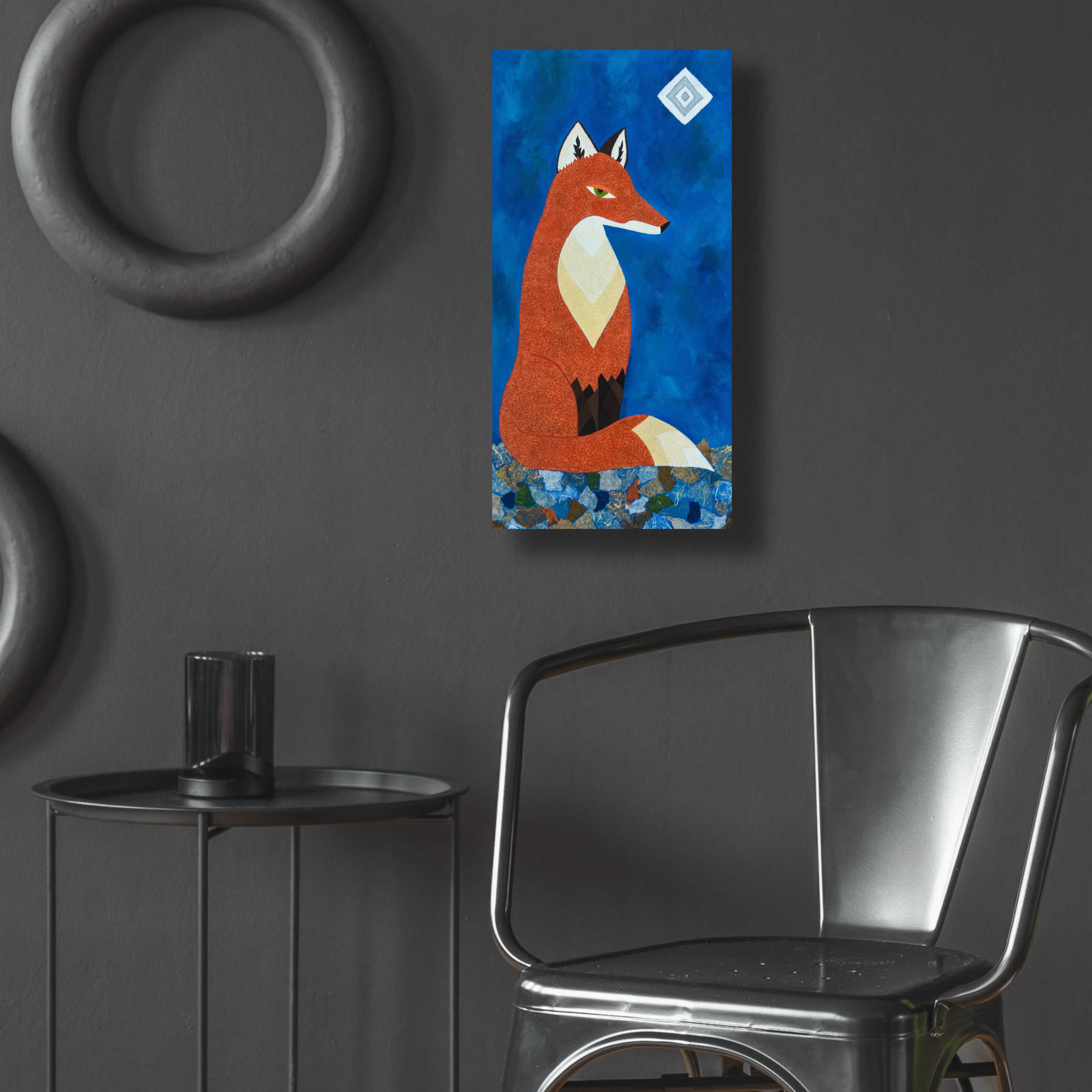 Redwood Rover Fox Under Diamond Moon by - Unframed Graphic Art ...